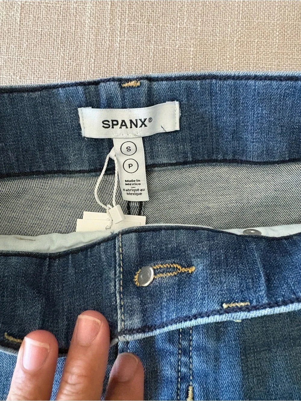 SPANX | Shorts | Spanx Midrise Blue Denim Jean Shorts | Poshmark